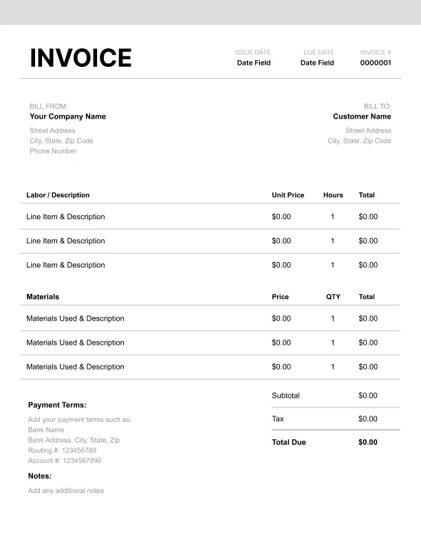 Wine Invoice Template | Invoicle