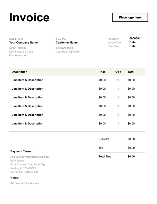 Wine Invoice Template | Invoicle