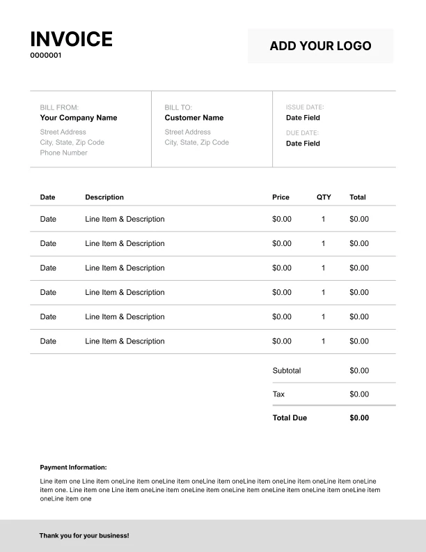 Wine Invoice Template | Invoicle