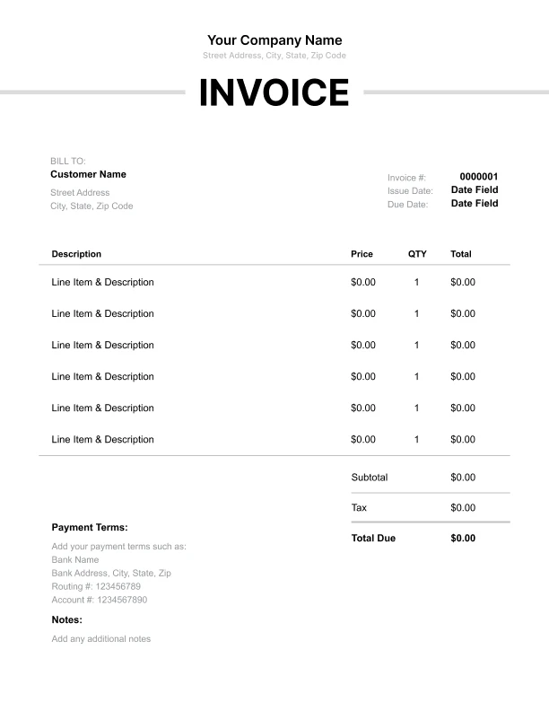 Wine Invoice Template | Invoicle