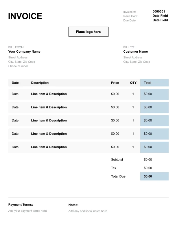 Wine Invoice Template | Invoicle